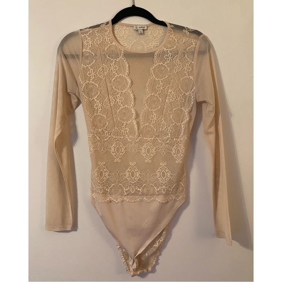 GF Intimate | Tops | Gf Intimate Pink Lace Bodysuit | Poshmark